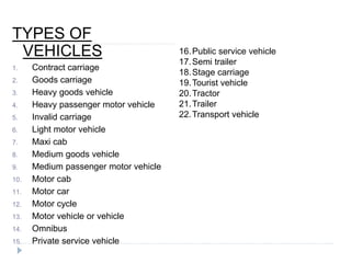 Motor vehicles act | PPTX