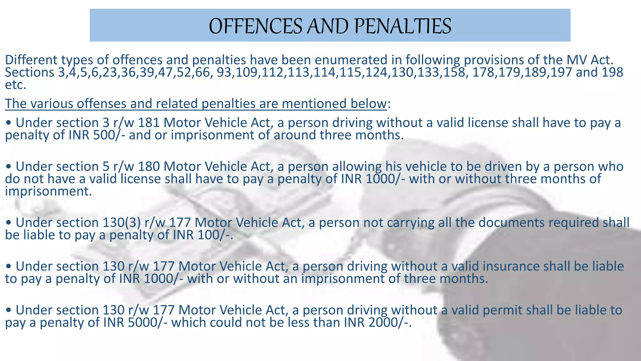 Motor vehicles act,1988 | PPTX