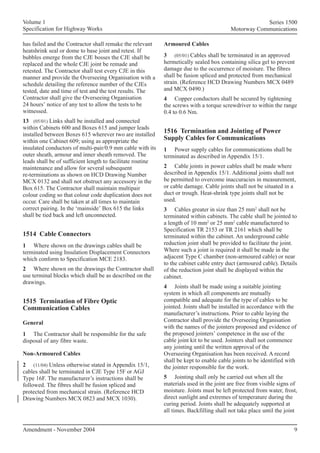 Motorway Communications - Series 1500 - Highway Works Specification | PDF