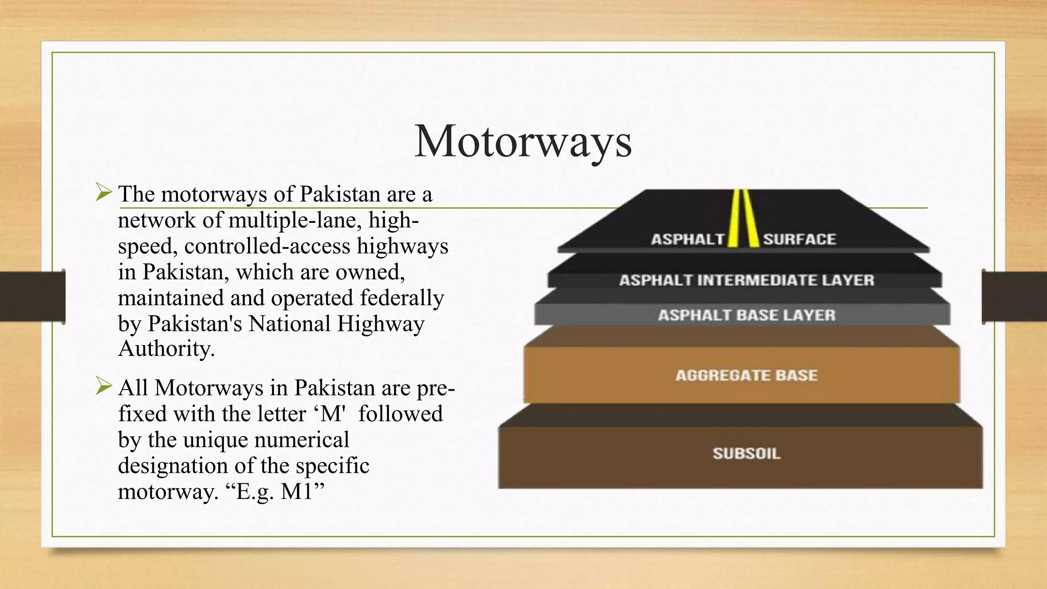 Motorway,freeway and expressway in pakistan | PPTX