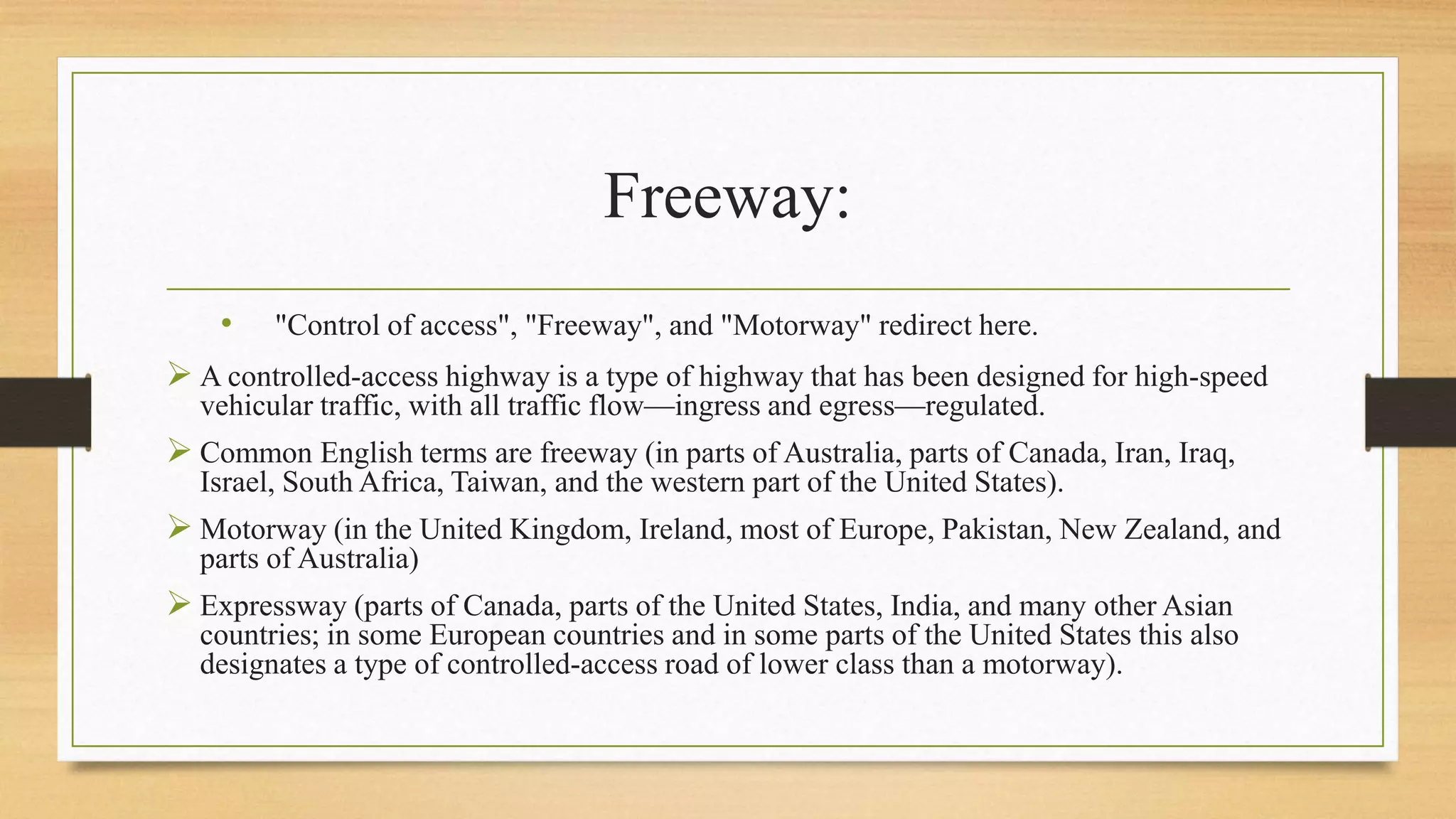 Motorway,freeway and expressway in pakistan | PPTX
