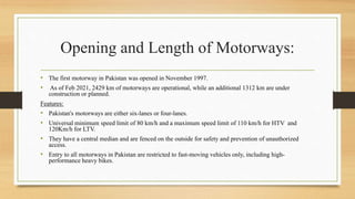 Motorway,freeway and expressway in pakistan | PPTX