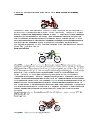 Motos deportivas | DOCX
