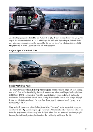 Honda WRV Review | PDF