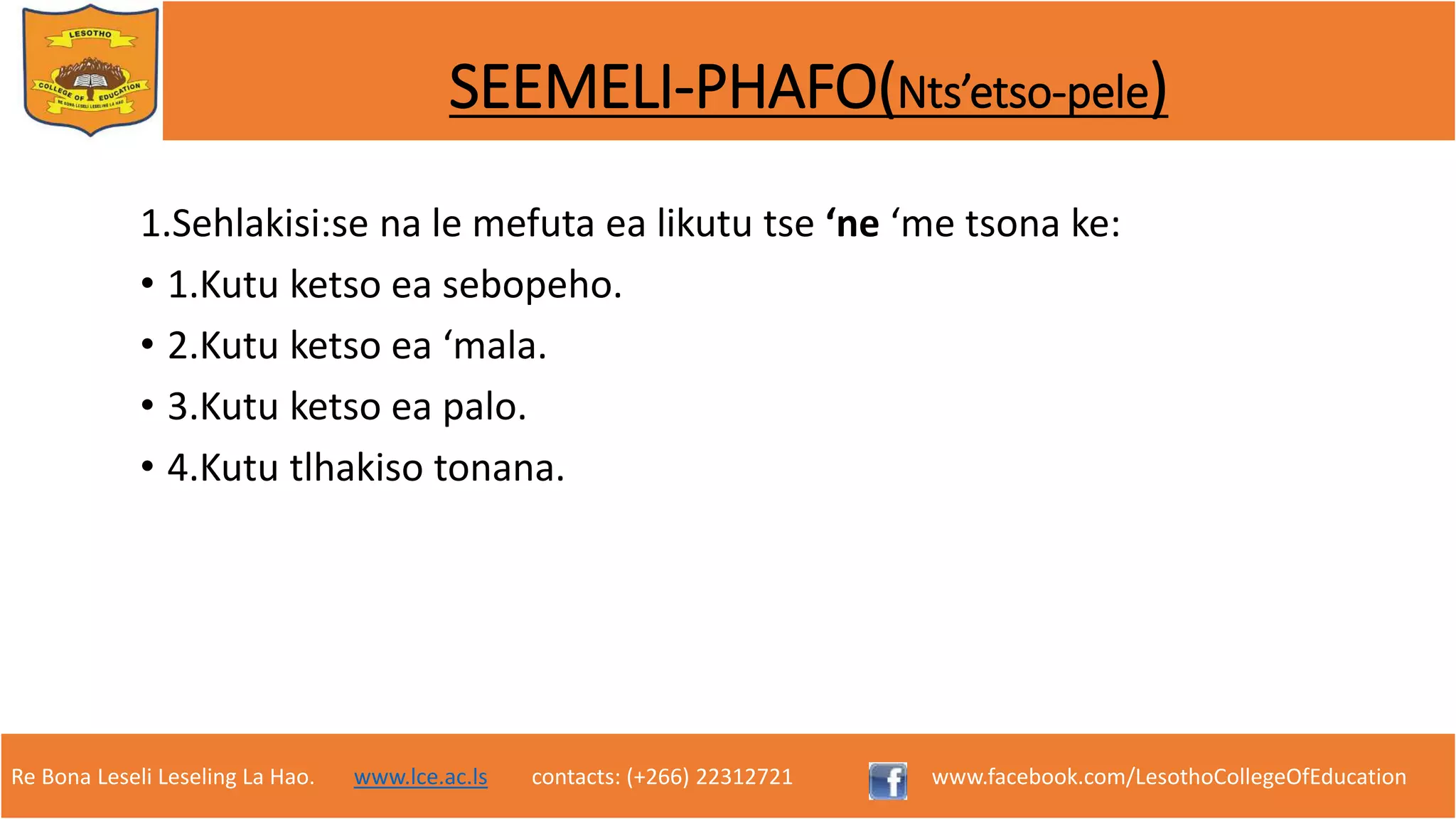 maretlo puo a sesotho | PPTX