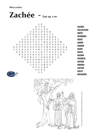 Mots cachés sur Zachée | PDF