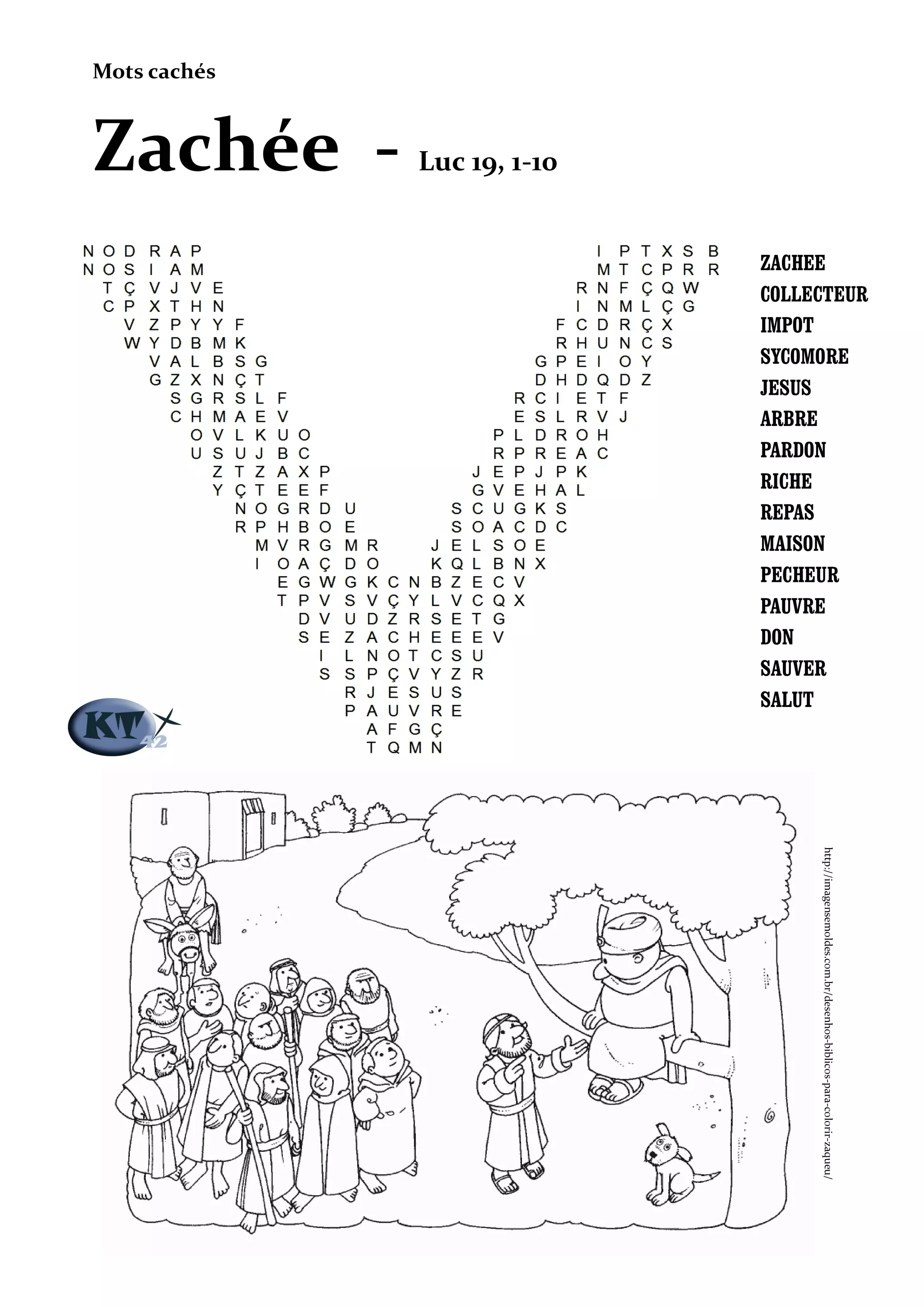 Mots caches sur Zachée | PDF