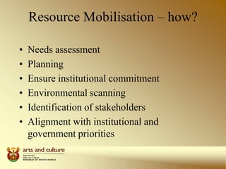 Motsi resource mobilisation final | PPT