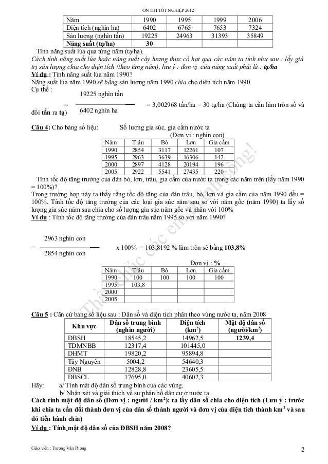 Mot so bai tap tinh toan va ve bieu do