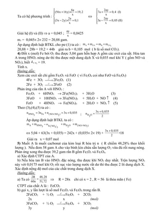Mot so bai toan hay ve sat va cac oxit sat | PDF