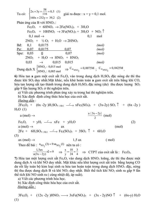 Mot so bai toan hay ve sat va cac oxit sat | PDF