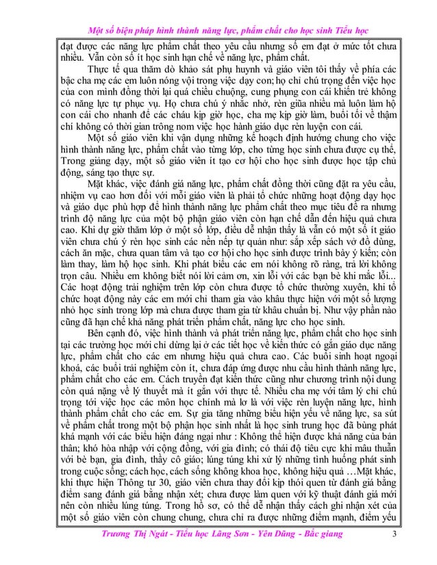 Một số biện pháp hình thành năng lực, phẩm chất cho học sinh Tiểu học! | DOCX