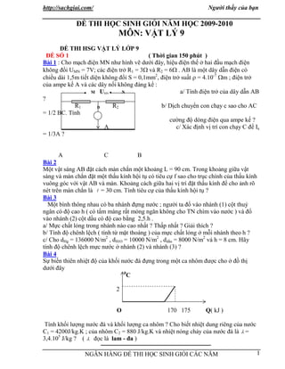 Đề ôn luyện HSG Vật lí lớp 9 | PDF