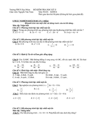 Mot so de thi hoc ki 2 toan 8 | PDF