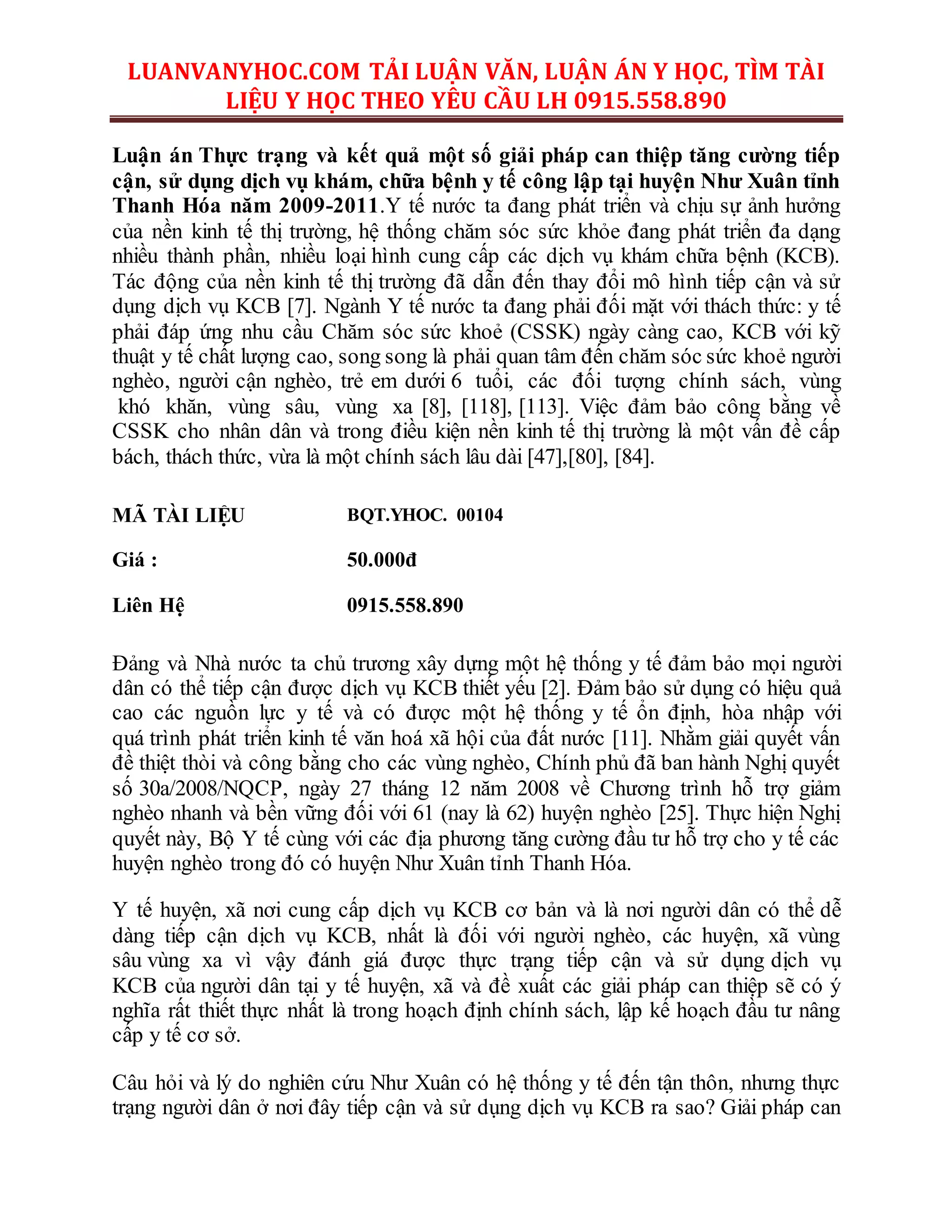 Mot so giai phap can thiep tang cuong tiep can, su dung dich vu kham ...