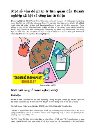 Một số vấn đề pháp lý liên quan đến Doanh nghiệp xã hội và công tác từ thiện | DOC