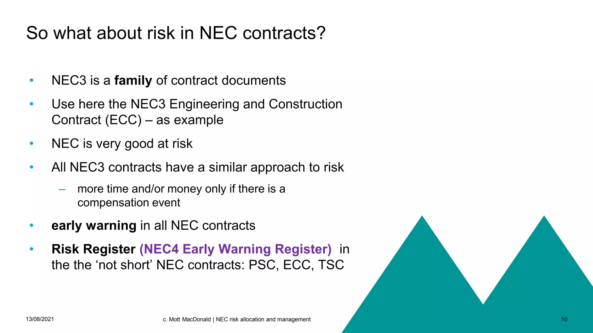 NEC Contracts - The Risk Register/Early Warning Register and risk ...