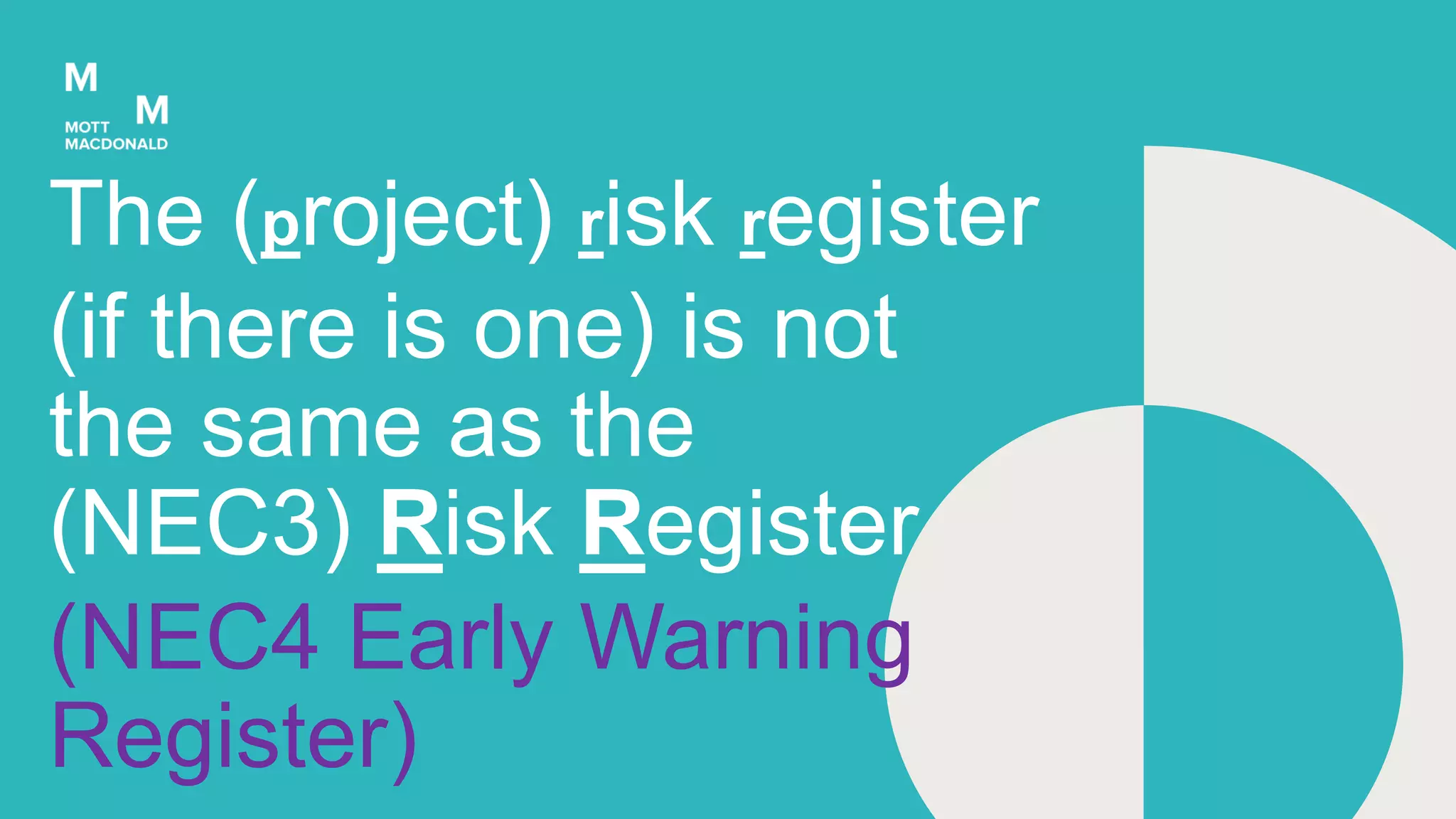 NEC Contracts - The Risk Register/Early Warning Register and risk ...
