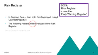 NEC Contracts - The Risk Register/Early Warning Register and risk ...