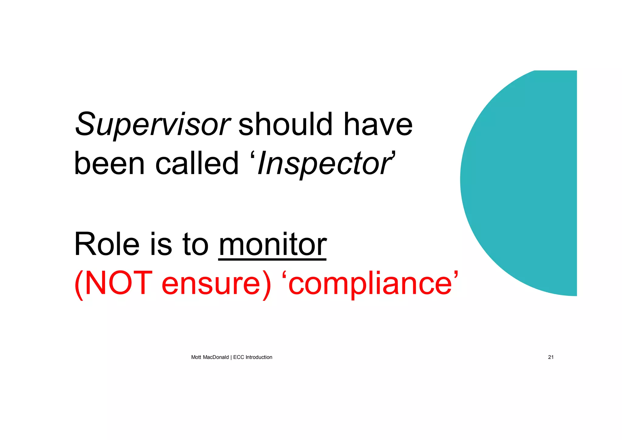 NEC Engineering and Construction Contract (ECC) -The Supervisor's roles ...