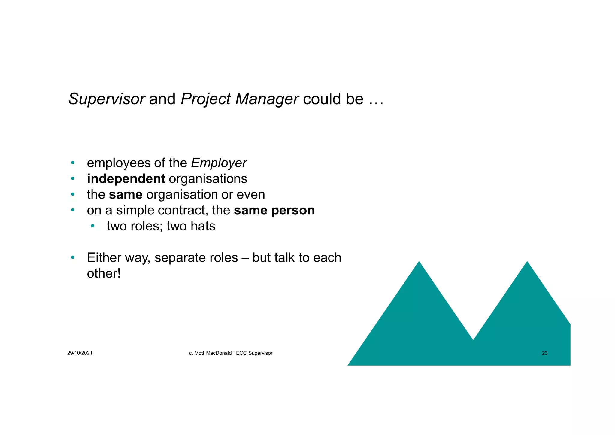 NEC Engineering and Construction Contract (ECC) -The Supervisor's roles ...