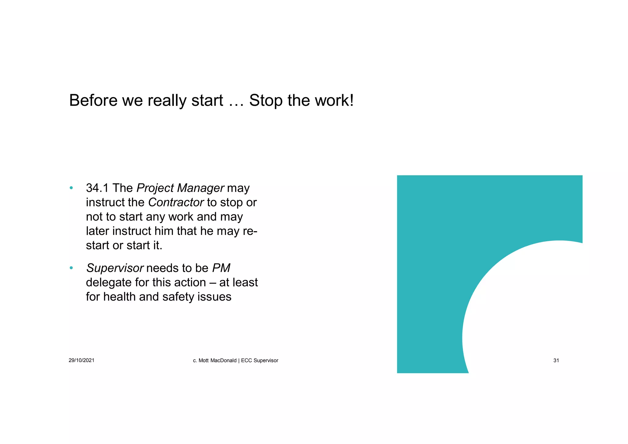 NEC Engineering and Construction Contract (ECC) -The Supervisor's roles ...