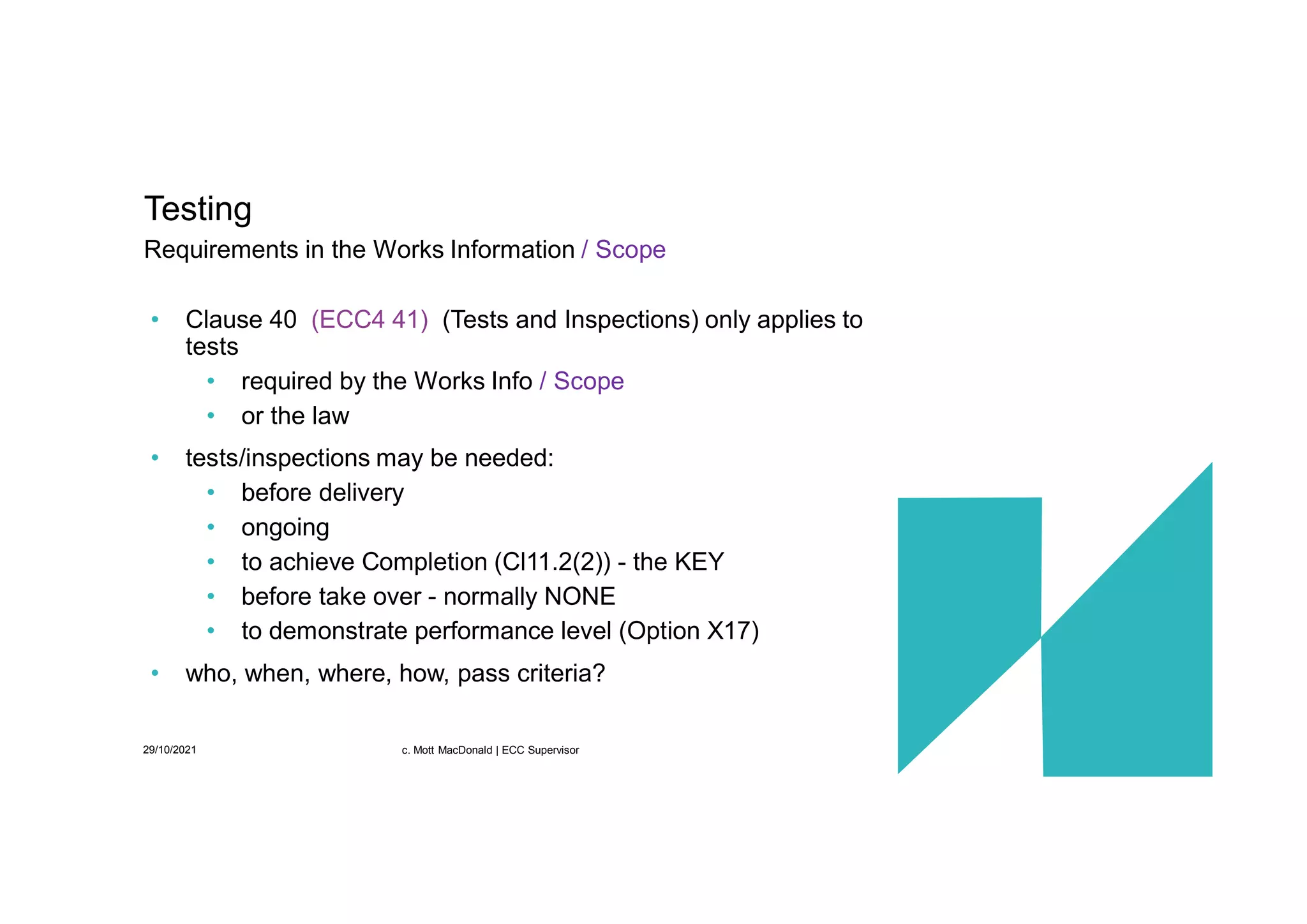 NEC Engineering and Construction Contract (ECC) -The Supervisor's roles ...