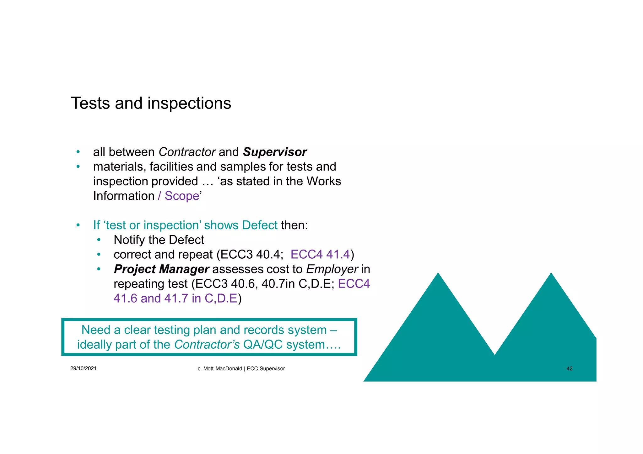 NEC Engineering and Construction Contract (ECC) -The Supervisor's roles ...