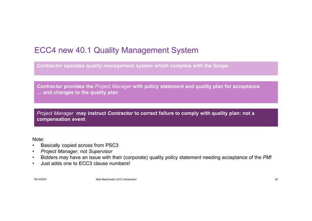 NEC Engineering and Construction Contract (ECC) -The Supervisor's roles ...