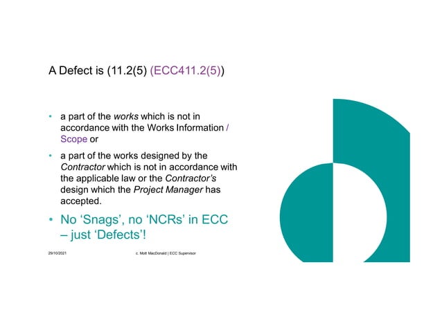 NEC Engineering and Construction Contract (ECC) -The Supervisor's roles ...