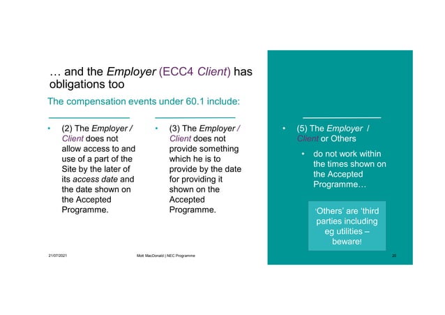 NEC Contracts - Programmes under ECC and PSC webinar | PDF | Civil ...