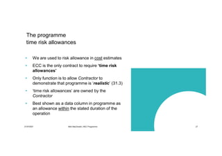 NEC Contracts - Programmes under ECC and PSC webinar | PDF