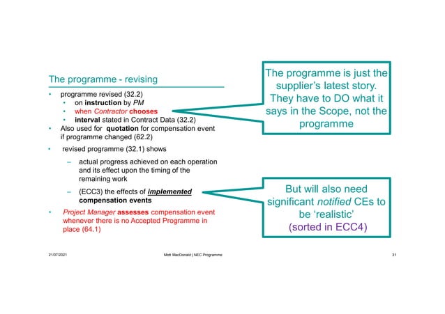 NEC Contracts - Programmes under ECC and PSC webinar | PDF | Civil ...