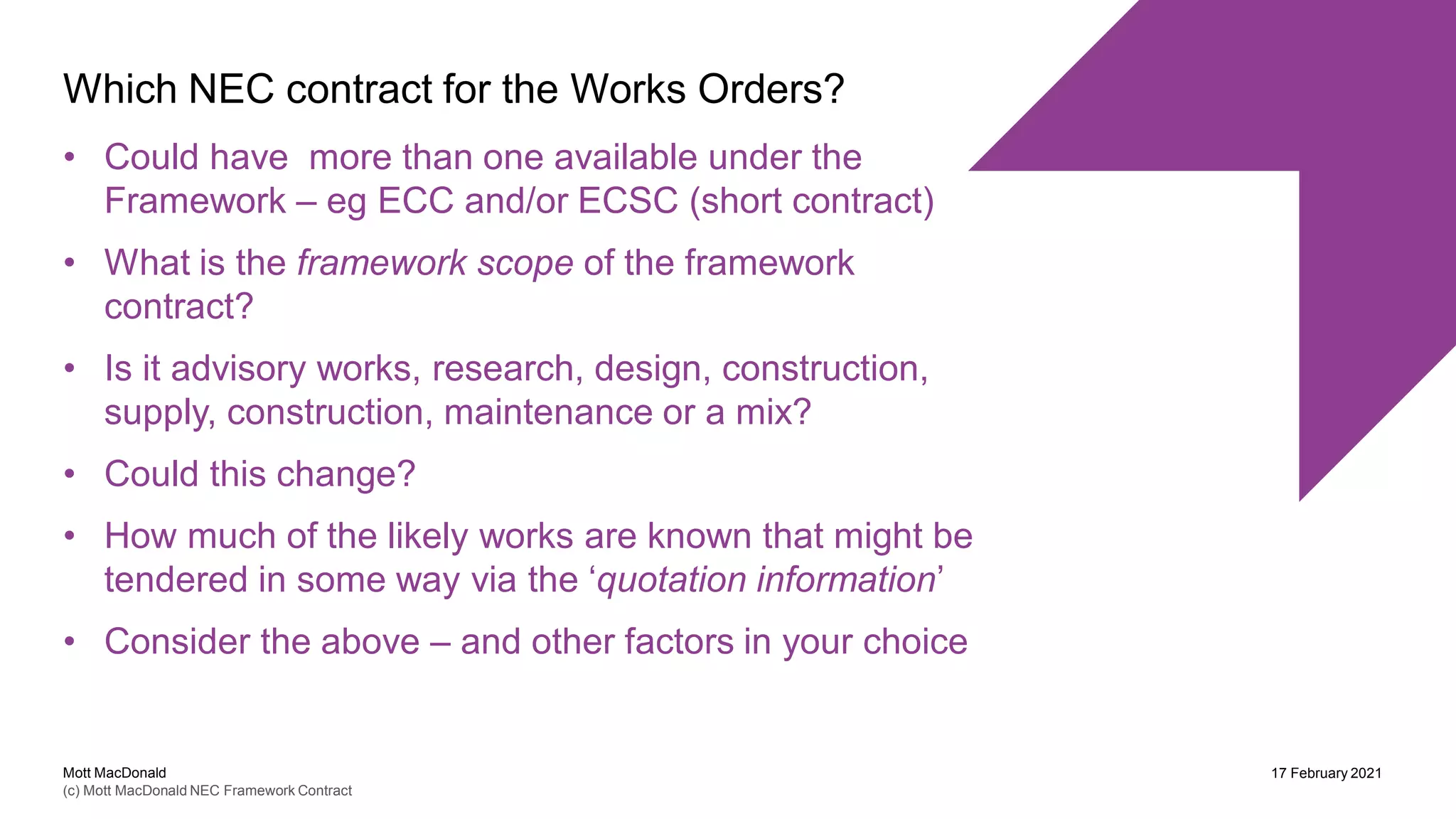 NEC Framework Contract webinar | PDF