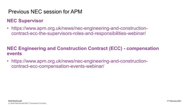 NEC Framework Contract webinar | PDF | Business | Business and Finance