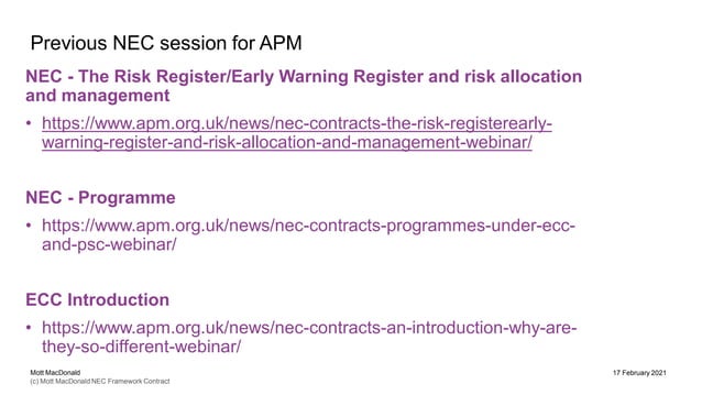 NEC Framework Contract webinar | PDF | Business | Business and Finance