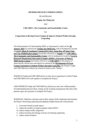 Agreement Of Understanding Template