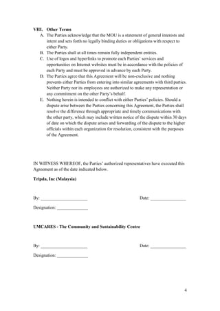 Memorandum of Understanding (MOU)