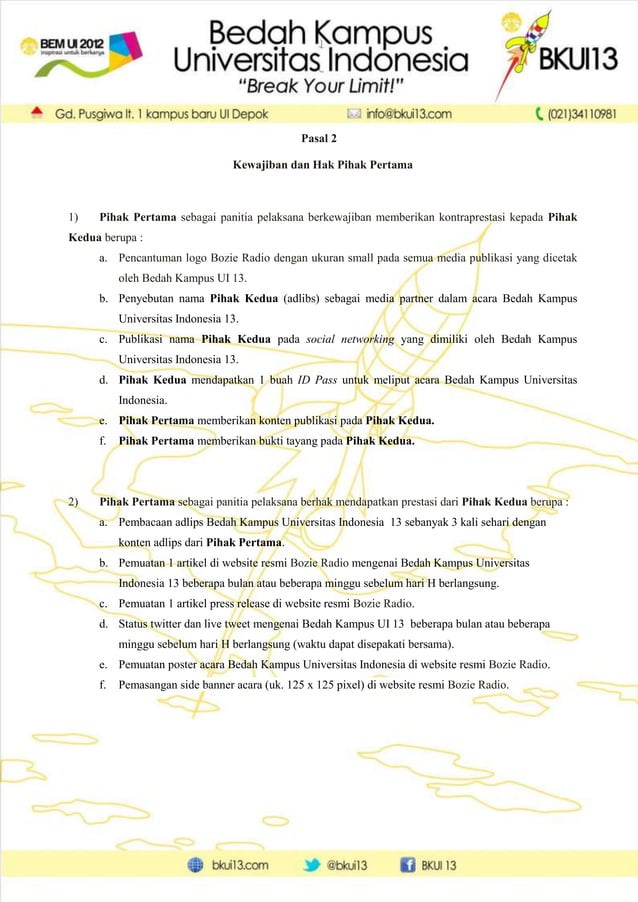 MoU Media Partner bersama Universitas Indonesia | PDF