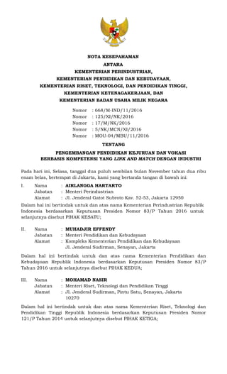 MOU 5 Menteri Terkait Vokasi dan SMK 4 5919 | PDF