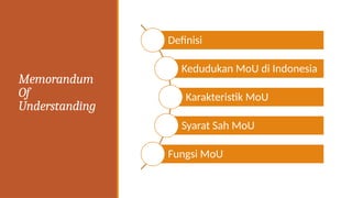 penjelasan tentang mou oleh iamarsi. Menjelaskan apa itu perjanjian ...