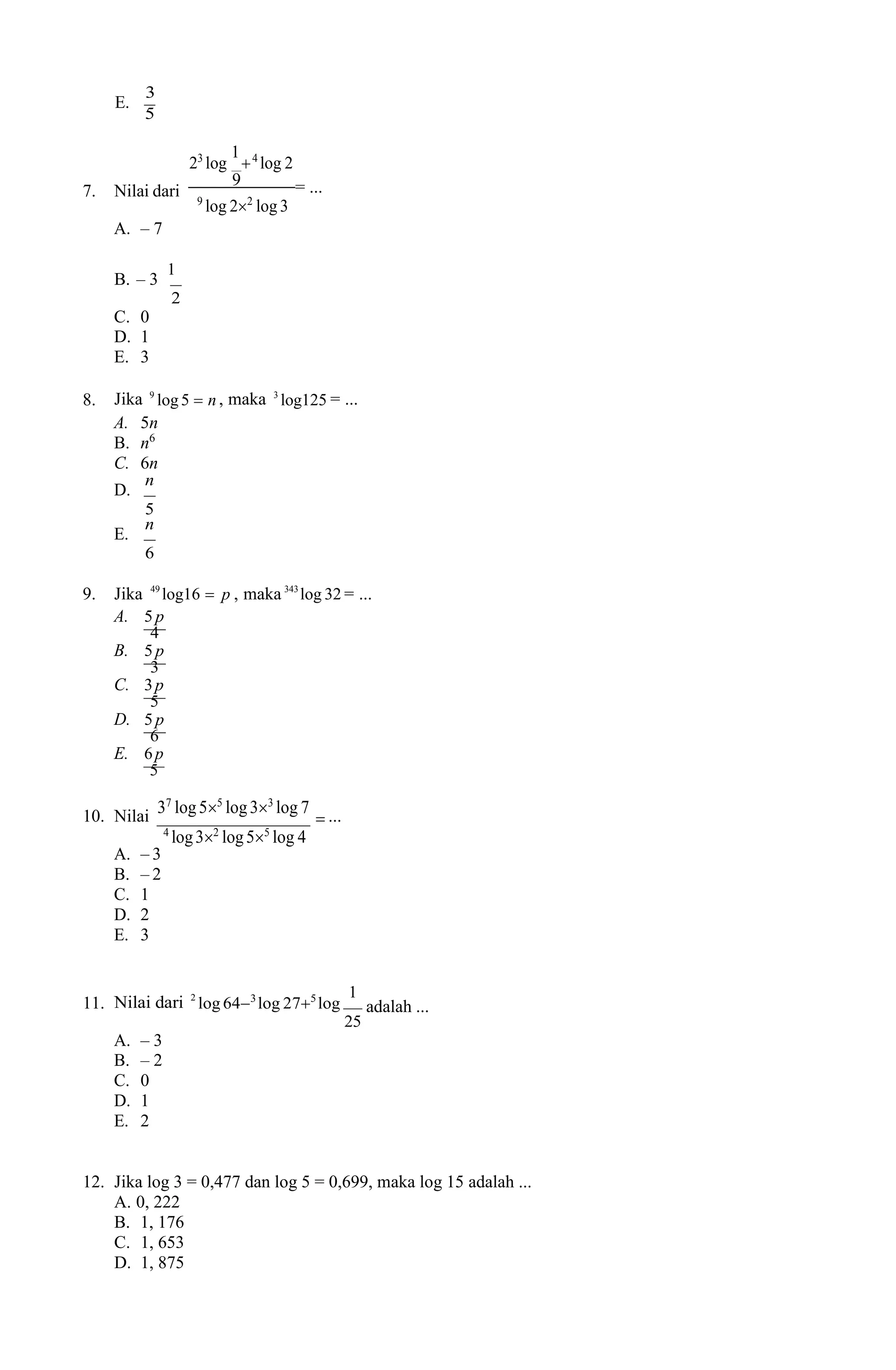Modul ajar logaritma matematika kelas X SMK | DOCX