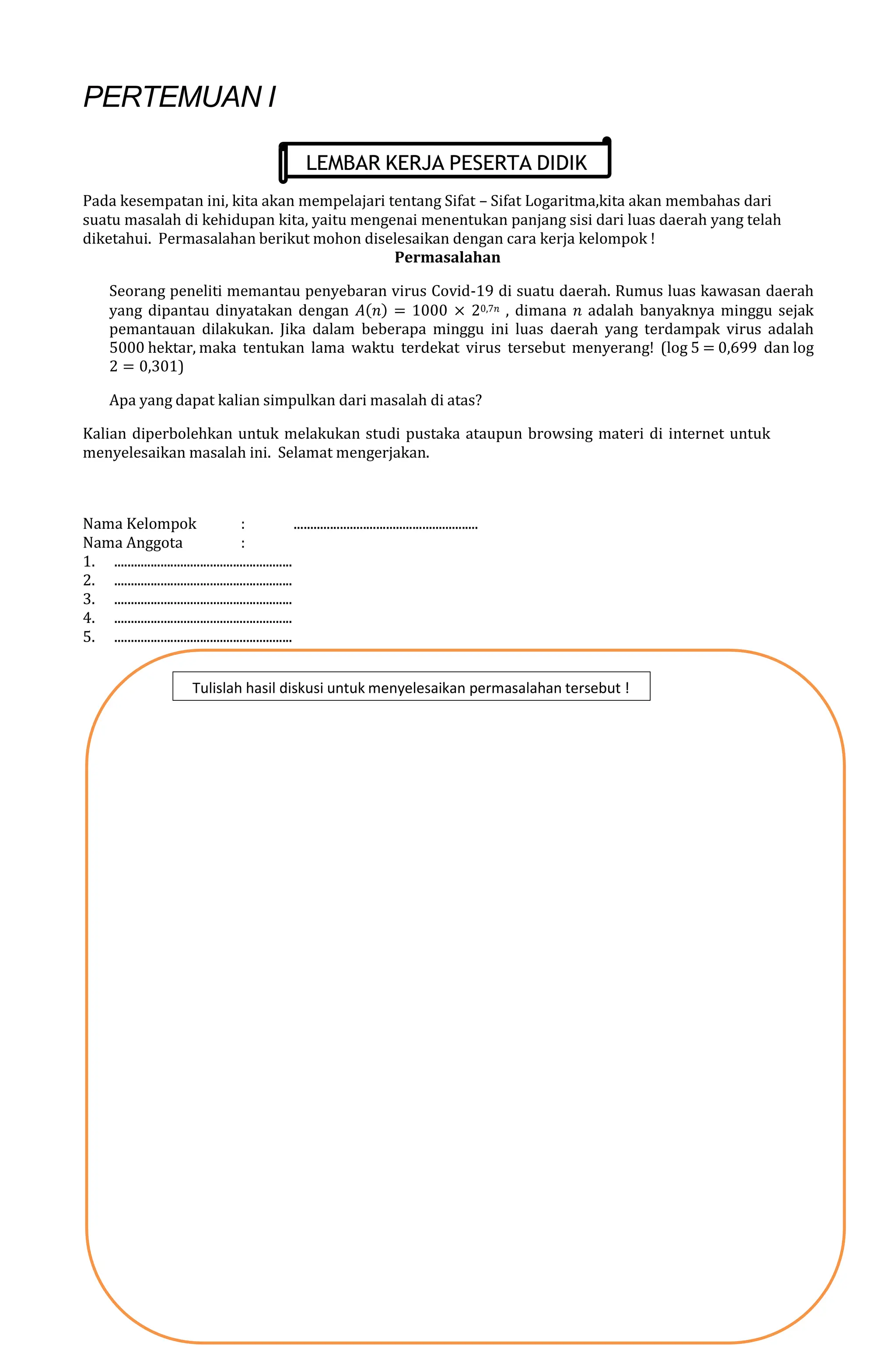 Modul ajar logaritma matematika kelas X SMK | DOCX