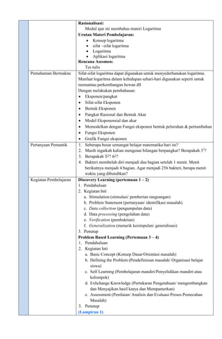 Modul ajar logaritma matematika kelas X SMK | DOCX