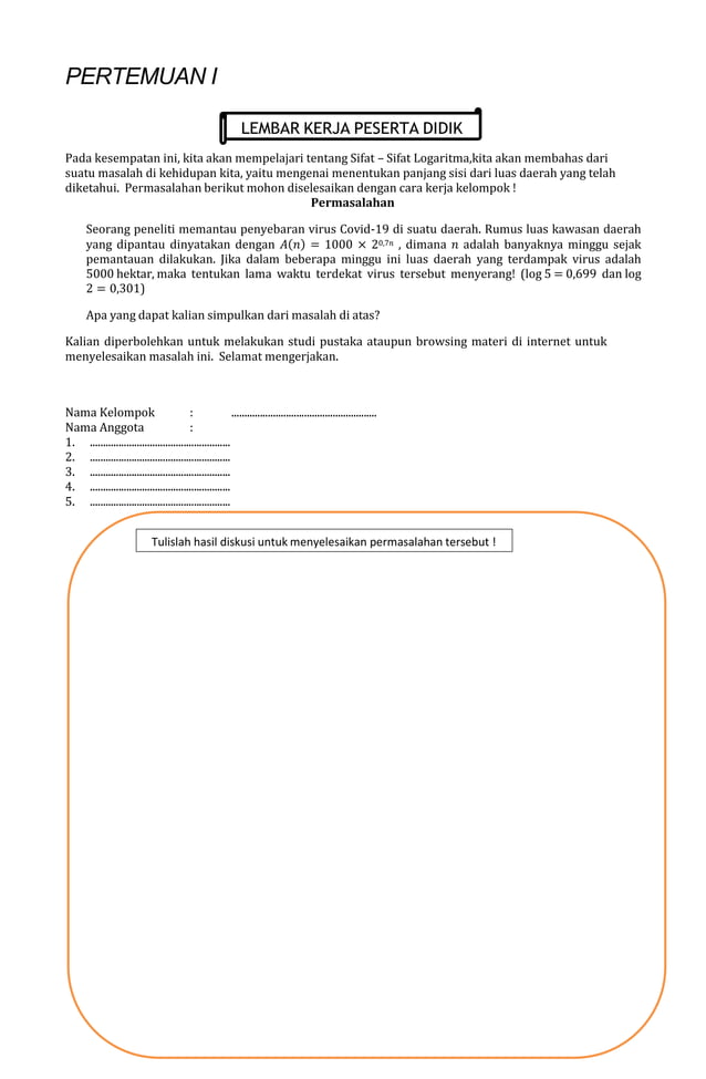 Modul ajar logaritma matematika kelas X SMK | DOCX