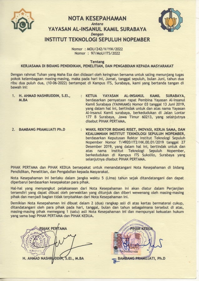 MOU ITS X SHAFTA | PDF