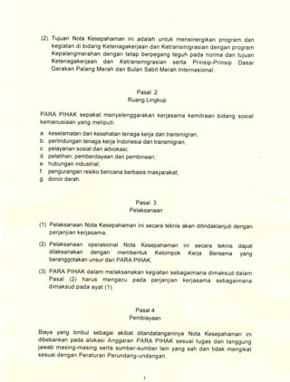 Mou kemenakertrans pmi | PDF