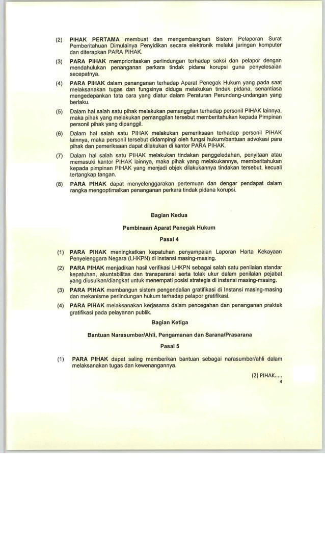 Nota Kesepahaman KPK dan Kejaksaan | PDF