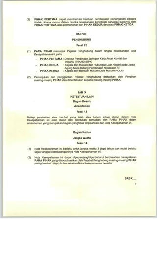 Nota Kesepahaman KPK dan Kejaksaan | PDF