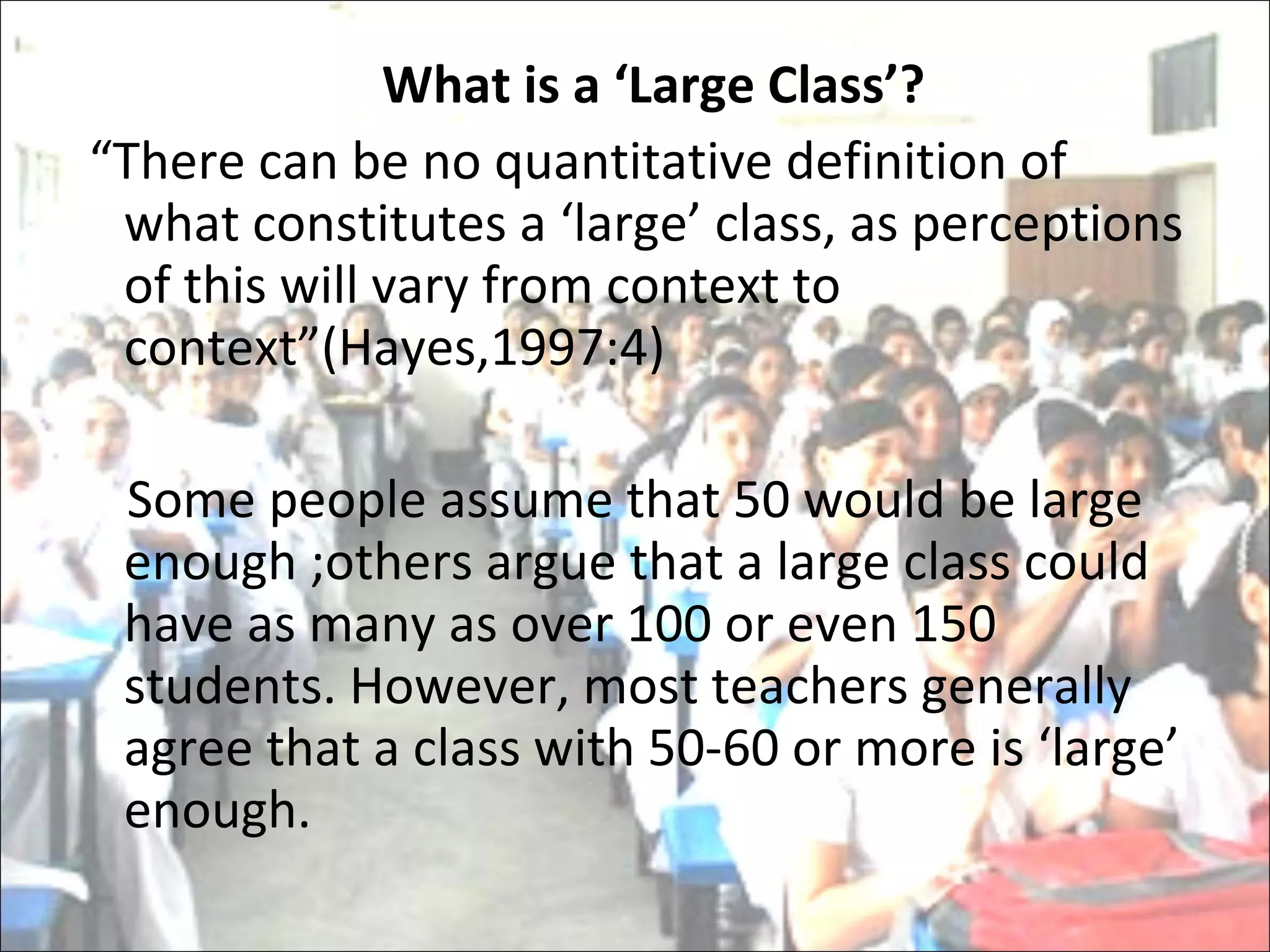 Effective Teaching in Large Classes | PPT